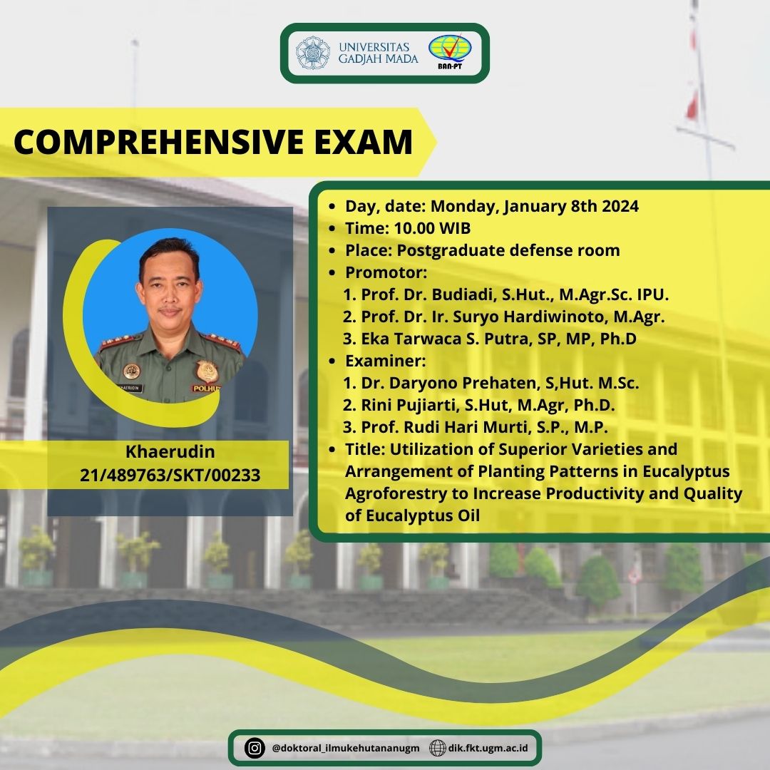 Comprehensive Examination – Doktor Ilmu Kehutanan